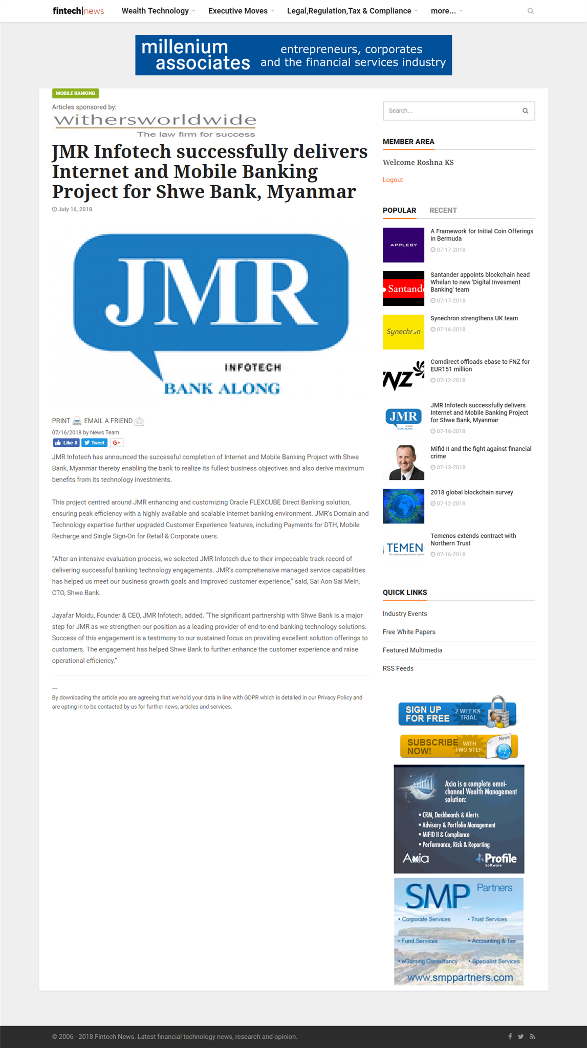 Fintech-News-Reports-JMR-Infotech-successfully-delivers-Internet-and ...