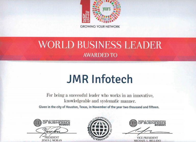 World Business Leader Awards – JMR Infotech